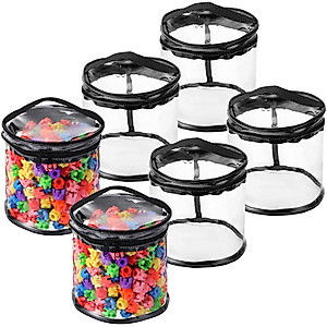 Ribbonlic 6 Pcs Toy Storage Bags, PVC Clear Toy Organizing Bags with Zipper, Waterproof Toy Bags for Board Games, Building Blocks, Puzzles and Small Toys