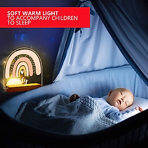 Smile lab Custom Name Boho Rainbow Night Light for Baby Personalized Led Nursery Night Light Kids Bedroom Decoration Birthday Christmas Gifts for Boys Girls