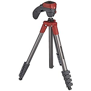 Manfrotto Compact Action Aluminium Tripod with Hybrid Head - Red