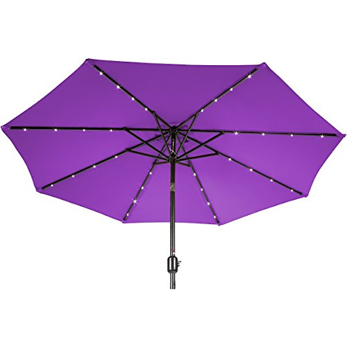 Trademark Innovations Deluxe Solar Powered LED Lighted Patio Umbrella - 9' - (Purple)