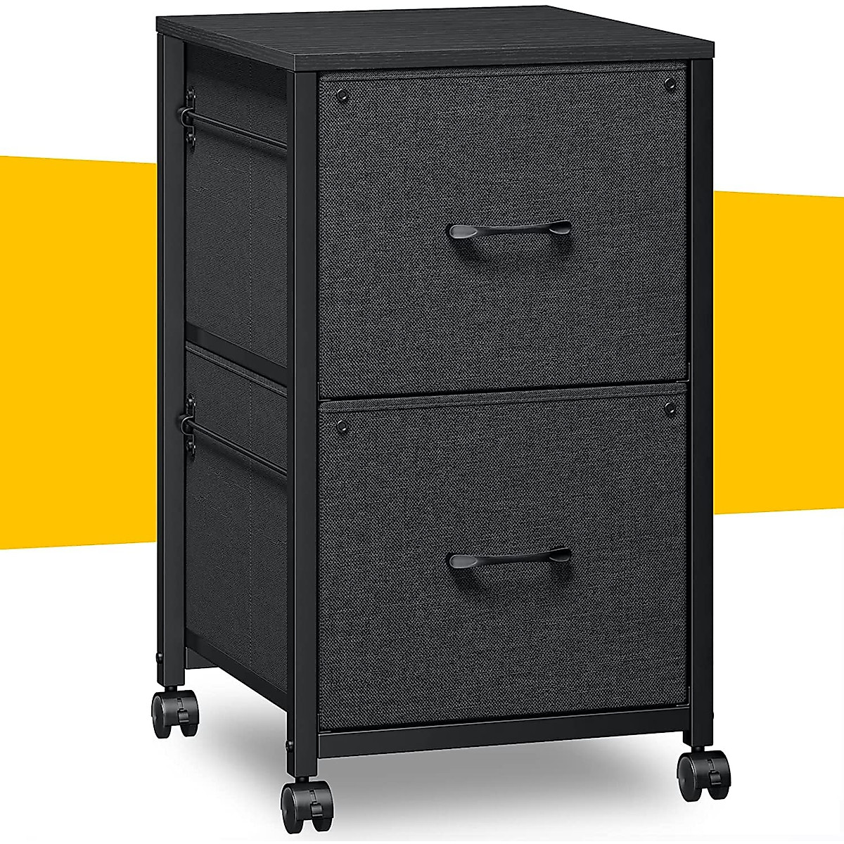 Raybee File Cabinets for Home Office 2 Drawer File Cabinet Filing Cabinets for Home Office Small File Cabinet on Wheels Office File Cabinets Fabric,for Letter/Legal / A4