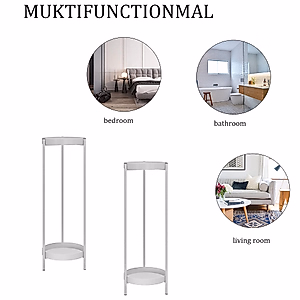 Fashionoda Plant Stand,2 Tier Metal Flower Plants Holder with 2 Removable Display for Indoor or Outdoor,Pot Plant Planter Display(30 X 10in,White)