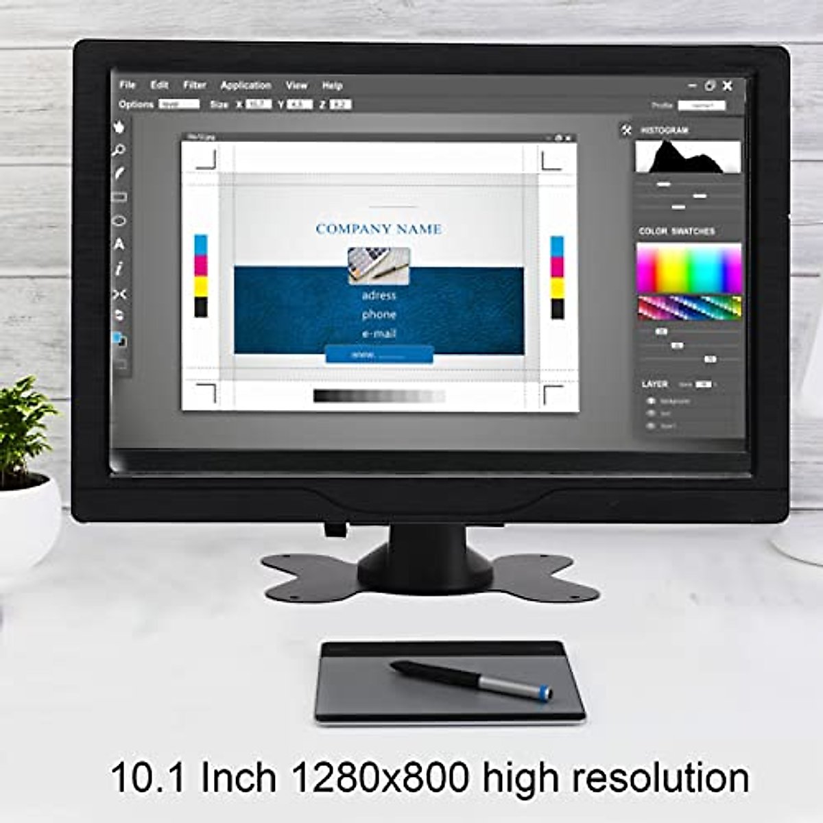 HD Touch Screen, Display with Built in Loudspeaker VGA 10.1 Inch Monitor 1280x800 Resolution Multimedia Interface AV Direct Current 100240V