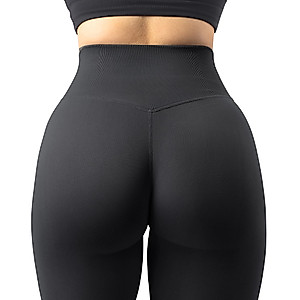 MOOSLOVER Women Seamless Butt Lifting Leggings High Waisted Tummy Control Yoga Pants(M,#1 Black)