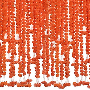 Krati Exports - 5 feet Indian Mix Color Artificial Decorative Marigold Flower Garland Strings for Christmas Wedding Party Decoration Diwali Decor