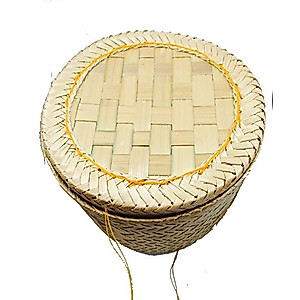 Littlevivi Handmade Serving Basket, Large, Original Bamboo Color