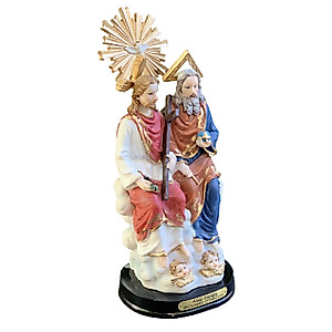 Holy Trinity Statue Estatua Jesus, Joseph and Holy Spirit Holy Figurine 5" Inch