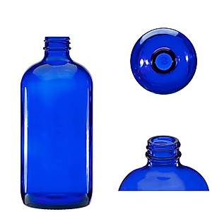 Mountain West Cobalt Bottle with Sprayer (16 oz 3-Pack) PET Plastic Boston Round Bottle with 28-410 Neck