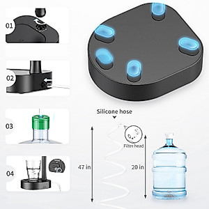 Desktop Water Bottle Dispenser, Water Pump for 5 Gallon Bottle, Bedside Water Dispenser, Portable Detachable Type-C Charging, Application Home, Office, Camping