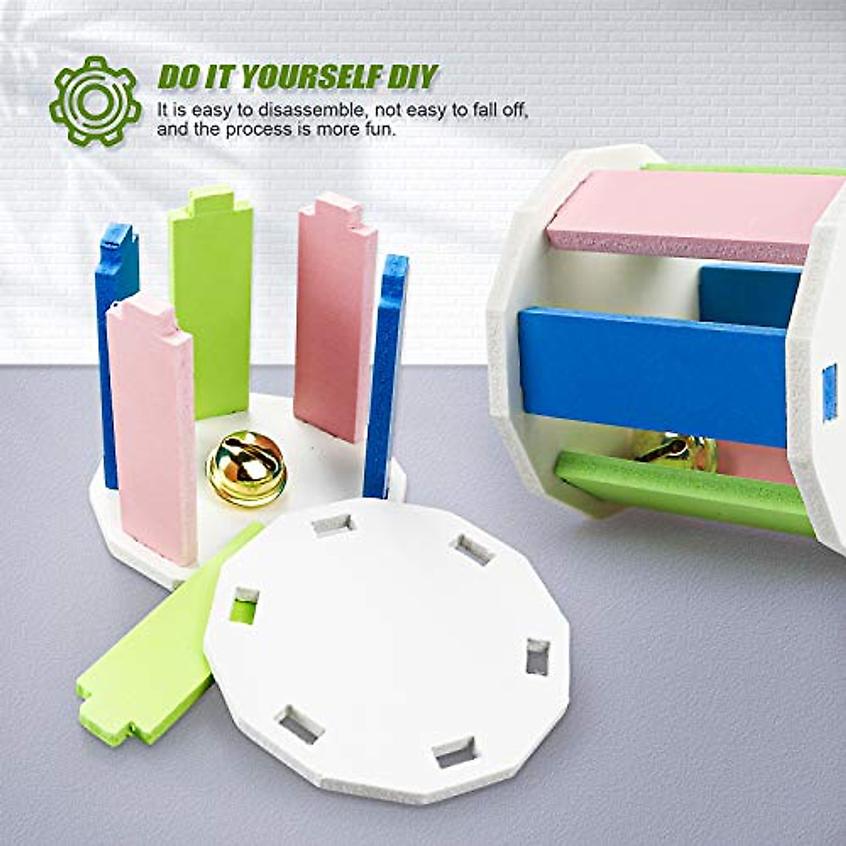 Bac-kitchen 5 Pcs Hamster Wooden Seesaw Tunnel Toy, Hamster Hide Playground Tubes and Tunnels Gym Exercise Fun Toy, Hamster Cage Accessories for Chinchilla Dwarf Hamster Gerbil Guinea Pig(H01)