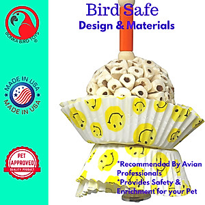 Bonka Bird Toys 1925S Smiley Cup Cake Foraging Parrot cage Cockatiel African Grey