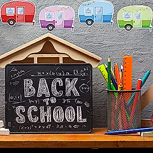 Camper Cutouts Vintage Trailers Cutouts Camping Bulletin Board Decoration Set for Classroom Decor School Playroom Baby Nursery Kids Bedroom Studio (72 Sheets)