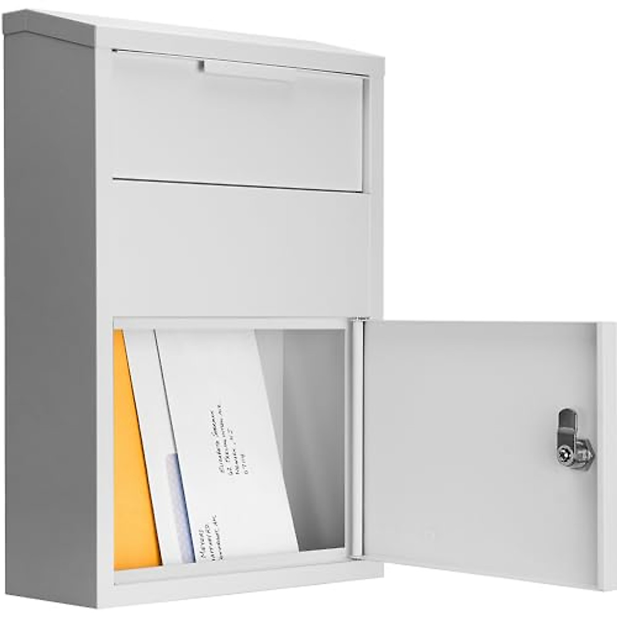 Barska CB13956 Large Locking Wall Mount Rainproof Mail Drop Box with Key Lock, for Home, Office, Business Document Cash Key