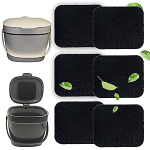 PurifyLogix Universal 6 Pack Odor Filters Activated Carbon Filters Replacement for Most Compost Bin, Compatible with Compost Bin Indoor Kitchen Compost Bucket 0.75/1.75 GAL (Universal)