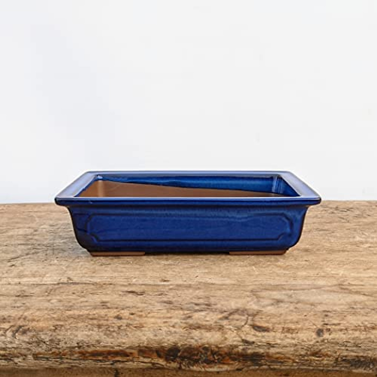 Bonsai Pots for Decorative Planting, Nine-Inch Blue Glazed Bonsai Planter, Drainage Mesh Screen Included, Used as Starter Ceramic Pots for Bonsai, Succulents or a Wide Variety of Houseplants