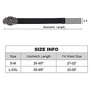 Dorchid Women Rhinstone Belt Full Crystal Buckle Cummerbund Wide Elastic Waistband 7 Colors Black