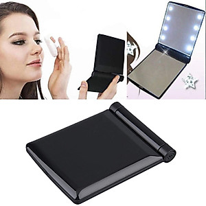 FQYYDD Illuminated Makeup Mirror Portable Makeup Folding Mirror 1Pcs
