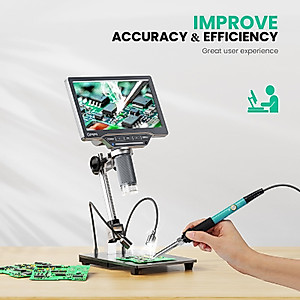 Opqpq 7" LCD Digital Micrscope, Coin Microscope for Error Coins, Coin Magnifier with Light & Screen for Collectors, Micro Soldering Microscope for Electronics Repair, Video Microscopes for Adults