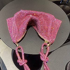 Rhinestone Hobo Bags for Womens Chic Sparkly Crystal Evening Handbag Shiny Purse Shoulder Bags for Travel Party Proms Gifts