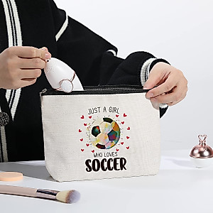 kdxpbpz Soccer Gifts Soccer Cosmetic Bag, Soccer Coach Gifts, Soccer Team Gifts for Lovers Players Fans Birthday Gifts for Women Friend Sister BFF Bestie Her