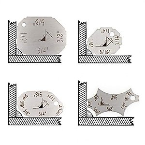 Welding Gauge Kit Weld Fillet Throat Size Leg Length Gage Set In Inch Metric Stainless Steel 4pcs Key Set