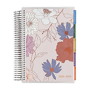 A5 Platinum Spiral Coiled Life Planner (July 2023 - June 2024) - 2023 Layers Colorful Classic Cover + Wildflowers Interior Pages. Horizontal Weekly & Monthly Agenda By Erin Condren