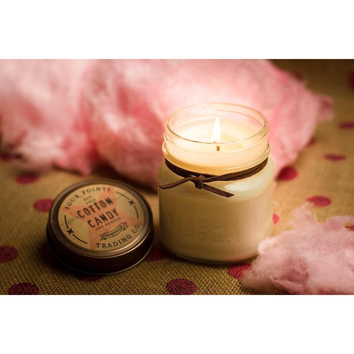 Four Points Trading Co. Cotton Candy 8 Oz Scented Soy Aromatherapy Candle w/Jar