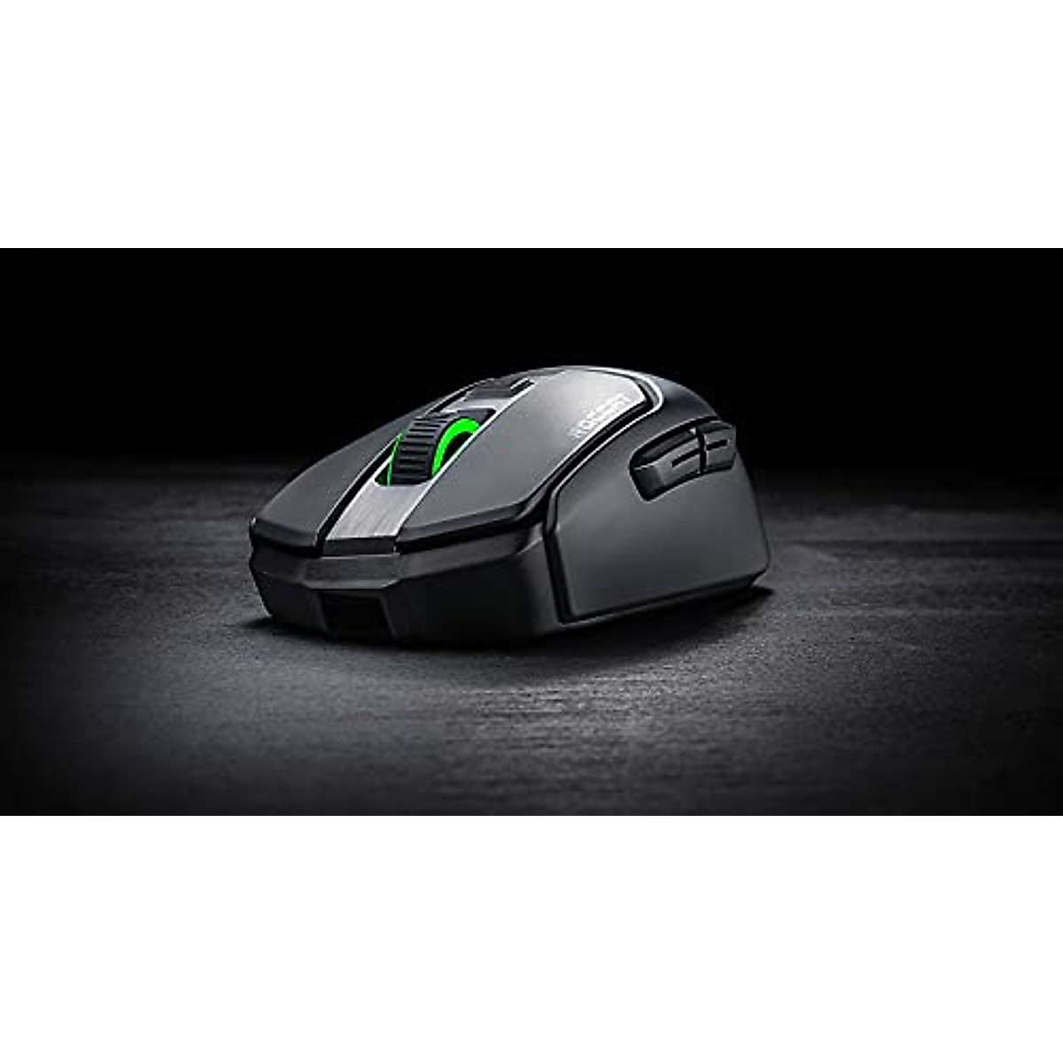 ROCCAT Kain 200 Wireless PC Gaming Mouse, AIMO RGB Backlit Lighting, Owl-Eye Optical Sensor, Ergonomic Mouse Feel, 5 Side Buttons, Adjustable Up to 16,000 DPI, Up to 50 Hour Battery Life, Black