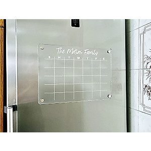 Magnetic Personalized Calendar 2024, Magnetic Fridge Calendar - Magnetic Monthly Acrylic Calendar - Acrylic Magnetic Kitchen Board - Kitchen Wall Decor