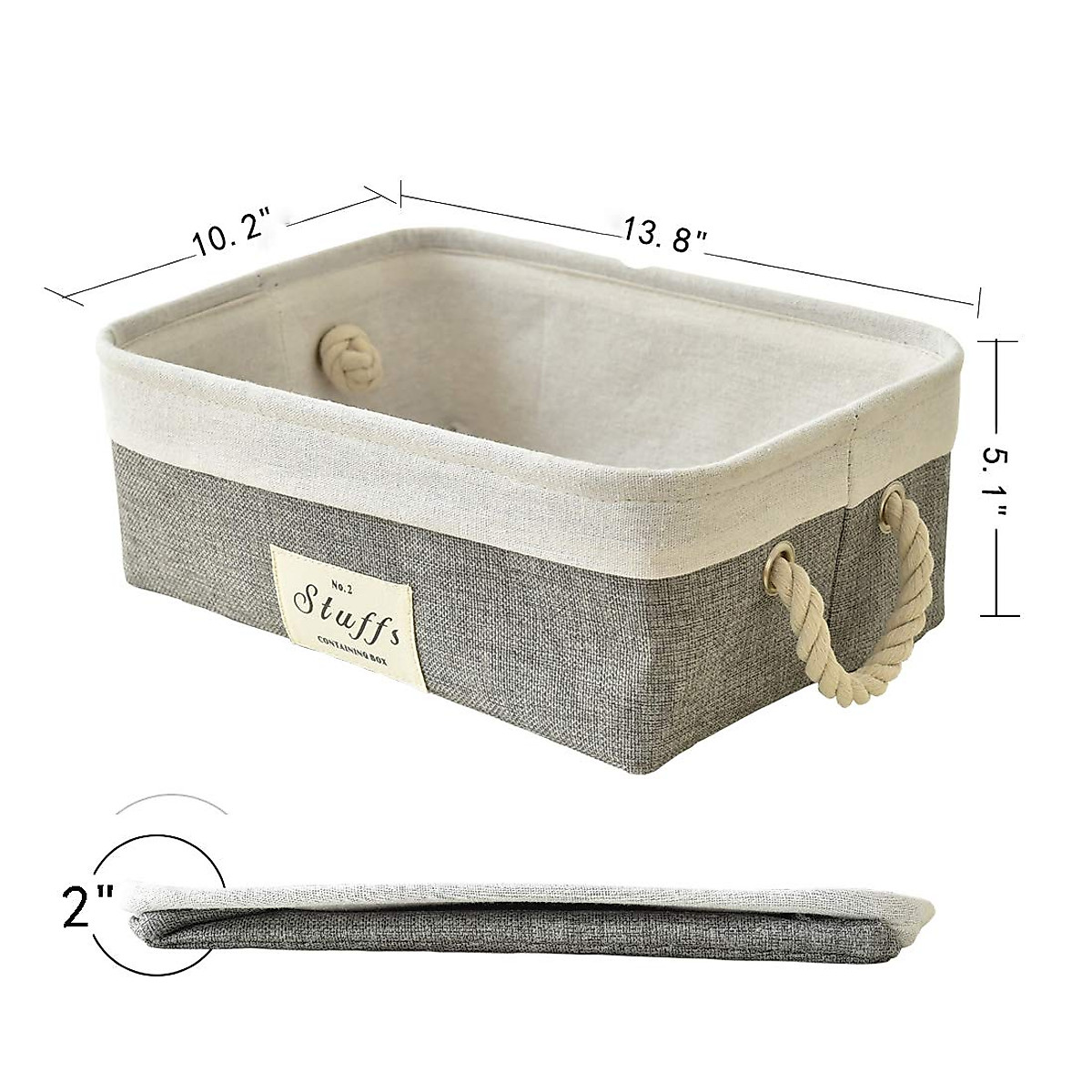 INough Dog Toy Box Gift Basket Pet Supplies Low Storage Basket for Dog Stuff Rectangle Dog Toys Bin Collapsible Small Basket for Closet, Baskets for Organizing Baby Kids (Rectangle)