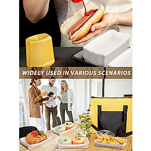 Fulmoon 60 Pcs Baseball Party Supplies 7 inch Baseball Party Paper Food Trays Hot Dog Trays Disposable Paper Serving Food Boats for Concession Carnival Condiment Movie Night Snack