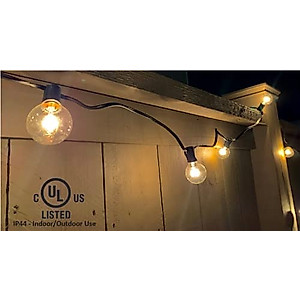 SFEG G40 String Lights - 5W Warm Incandescent Shatterproof Glass Bulbs, 18-Gauge Wire - Dimmable Globe String Lights for Backyard, Patio, Porch, Garden - Decorative Outdoor Hanging Lights - 50ft