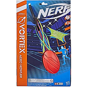 NERF Vortex Aero Howler Foam Ball, Classic Long-Distance Football, Flight-Optimizing Tail, Whistling Sound, Indoor & Outdoor Fun