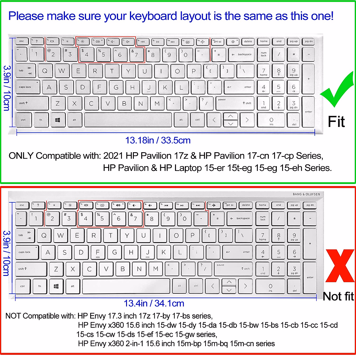 Sanfulin Silicone Keyboard Cover for 15.6 HP Pavilion & HP Laptop 15-eg 15t-eg 15-eh 15-er Series, HP Laptop 17 17-cn 17-cp 17z-cp Series, Red Flower