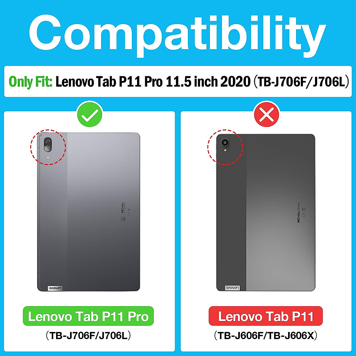 ProCase for Lenovo Tab P11 Pro Case 11.5 inch 2020 (TB-J706F / TB-J706L), Slim Lightweight Smart Cover Tri-fold Stand Folio Hard Shell Case for Lenovo Tab P11 Pro 11.5" Tablet 2020 Release –Black