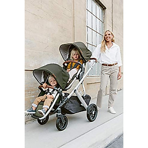 UPPAbaby Vista V2 Stroller - Jordan (Charcoal Melange/Silver/Black Leather) + Upper Adapters + RumbleSeat V2- Jordan (Charcoal Melange/Silver/Black Leather)