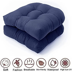 Jaysydd Indoor Outdoor Seat Cushions Set of 2 19x19x5inches Indoor Outdoor Furniture Cushions Soft Thickened Beige