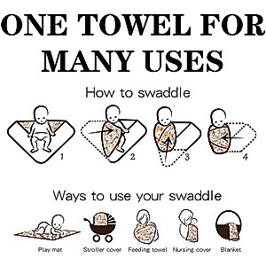 Konssy Baby Girl Newborn Receiving Blanket with Headband Set Baby Swaddle Floral Motif Nursery Swaddle Wrap