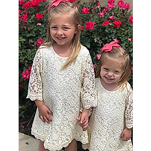 Qmislg Girls Lace Dress Flower Dresses Toddler Dress Baby Vintege Floral Special Occasion Dress