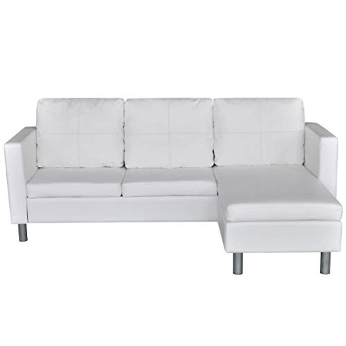 ULUYYUC Sectional Sofa,L-Shaped Leather Parlor Sofa Modern Sofa Guest Sofa with Chaise Suitable for Living Room Apartment Home Office 3-Seater Artificial Leather White