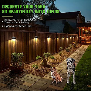 JOFIOS Solar Fence Lights, 8Modes Warm White, Cool White and RGB, Lights Outdoor Waterproof, Solar Power Deck Lights Perfect for Patio, Yard, Wall, Fence, Step. (6pack)