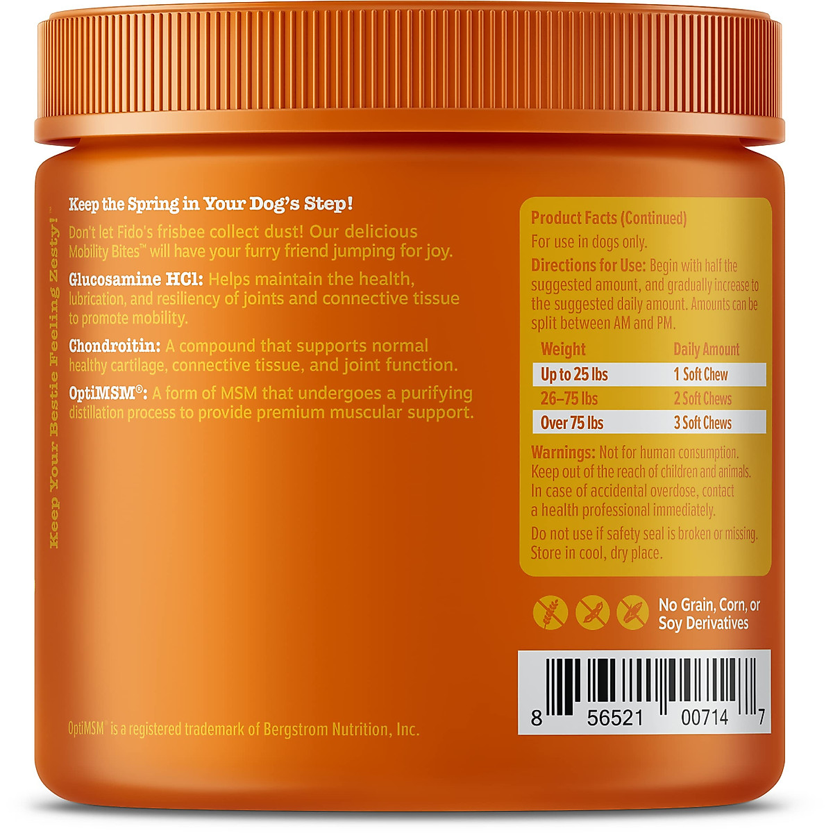 Mobility Bites for Dogs, Hip and Joint, All Ages, Duck, 90 Soft Chews, 12.7 oz (360 g), Zesty Paws Discontinued Listing DO NOT Buy