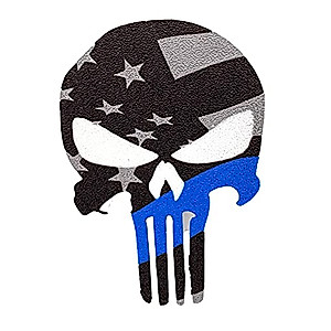 Punisher Blue Line Dark Mode Hitch Cover - Made in USA