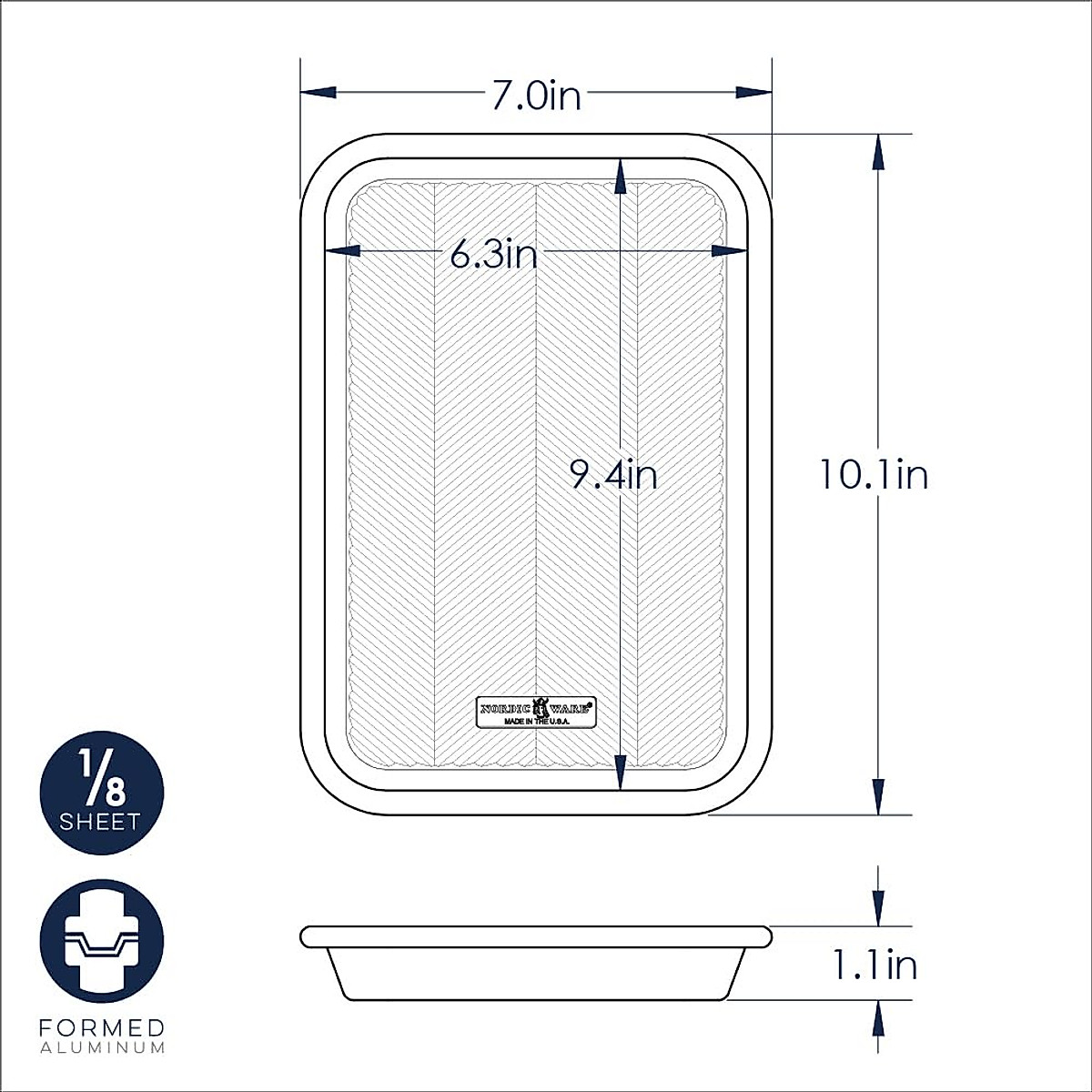 Nordic Ware Eighth Prism Baking, 1 Pack, Natural
