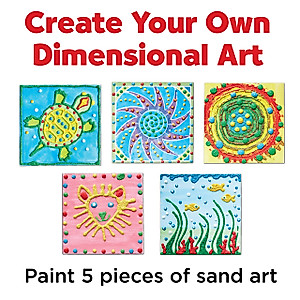 Faber-Castell 3D Sand Painting Kit for Kids: Create 5 Sand Art Pictures, DIY Arts and Crafts for Kids Ages 6-8+, Art Projects and Gifts for Girls and Boys, Red, Yellow, Green, Blue and White