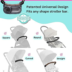 Universal Stroller Snack Tray | Silicone Flexible Arms Grip Stroller Bar and Stays in Place | Stroller Tray Attachment with Cup Holder for Sippy Cup Baby Bottle, Snacks | Stroller Accessories Swanoo