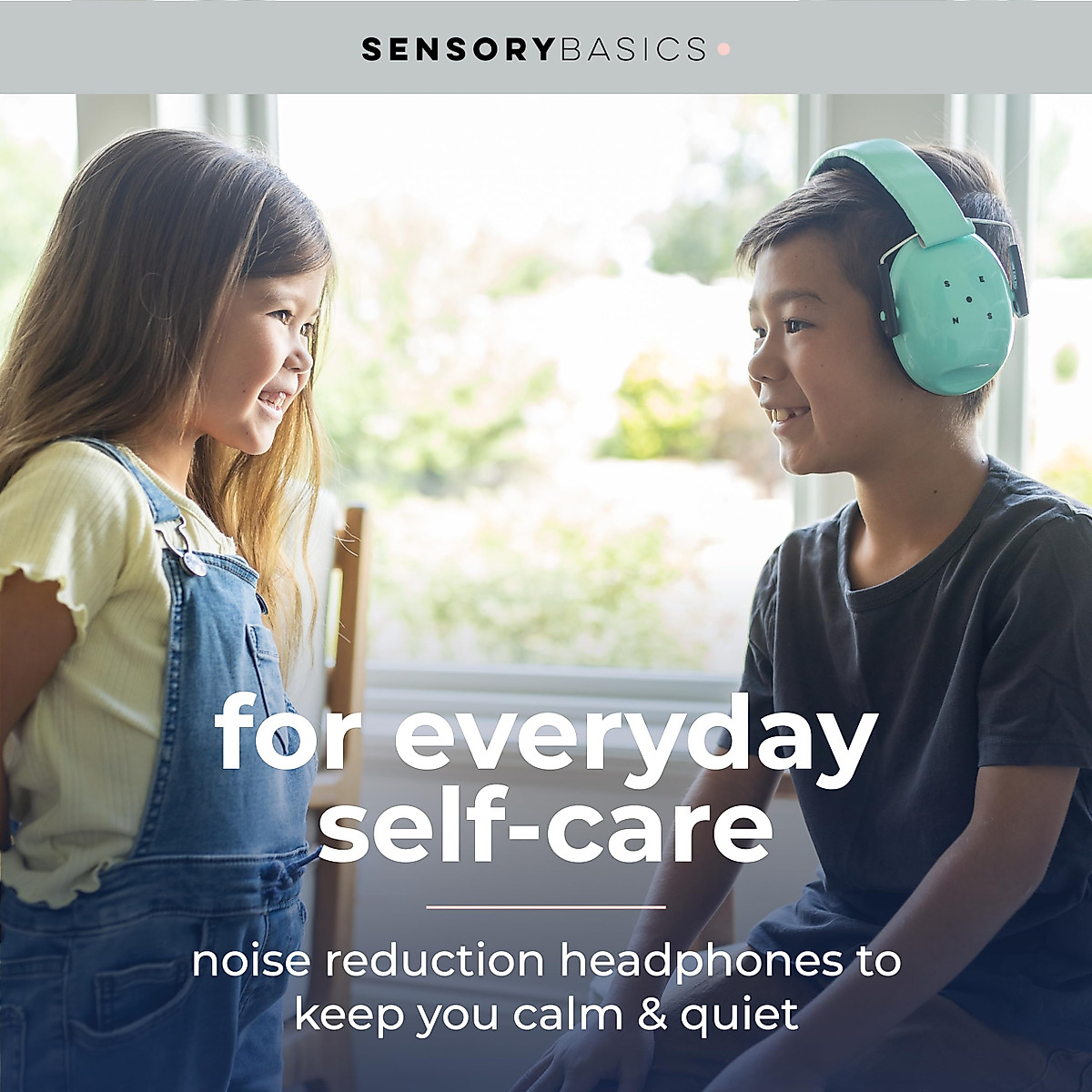 Sensory Basics Noise Reduction Headphones - Hearing Ear Protection for Kids & Teens - Kids Ear Protection Headphones - Kids Ear Muffs for Noise Reduction - Sensory Headphones for Ages 3+ - Sunrise