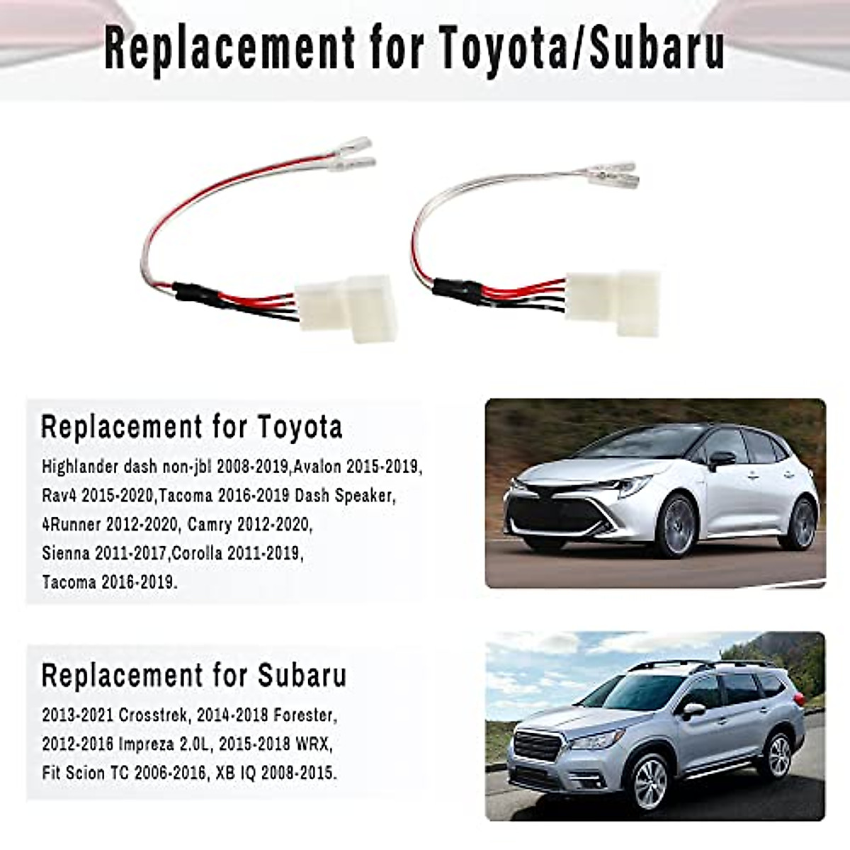 NuIth Car Speaker Wire Harness Connector + Dash Tweeter Speaker Wiring Adapter Toyota Corolla/Camry 2012-2019 Subaru Forester/Impreza 2012-2020 Aftermarket Speaker Cable Plug