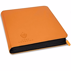 Card Guardian - 12 Pocket Premium Binder with Zipper for 480 Cards Trading Card Games TCG (Orange)