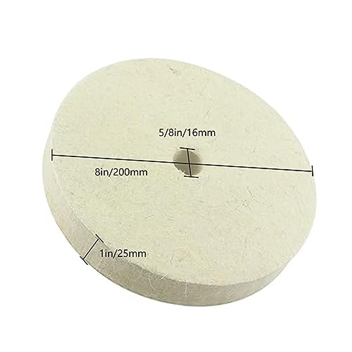 JUNLIXN 8 Inch Wool Buffing Wheel, 5/8 Inch Arbor Hole Jewelry Polishing Wheel for Bench Grinder/Die Grinder